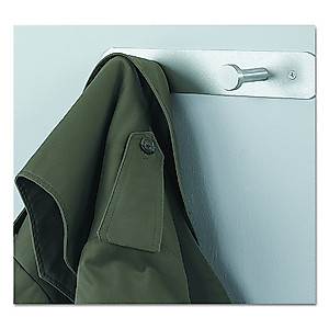 Safco Nail Head Wall Coat Rack - Durable Metal Satin Aluminum Hooks - Easy Install & 10Lbs Capacity