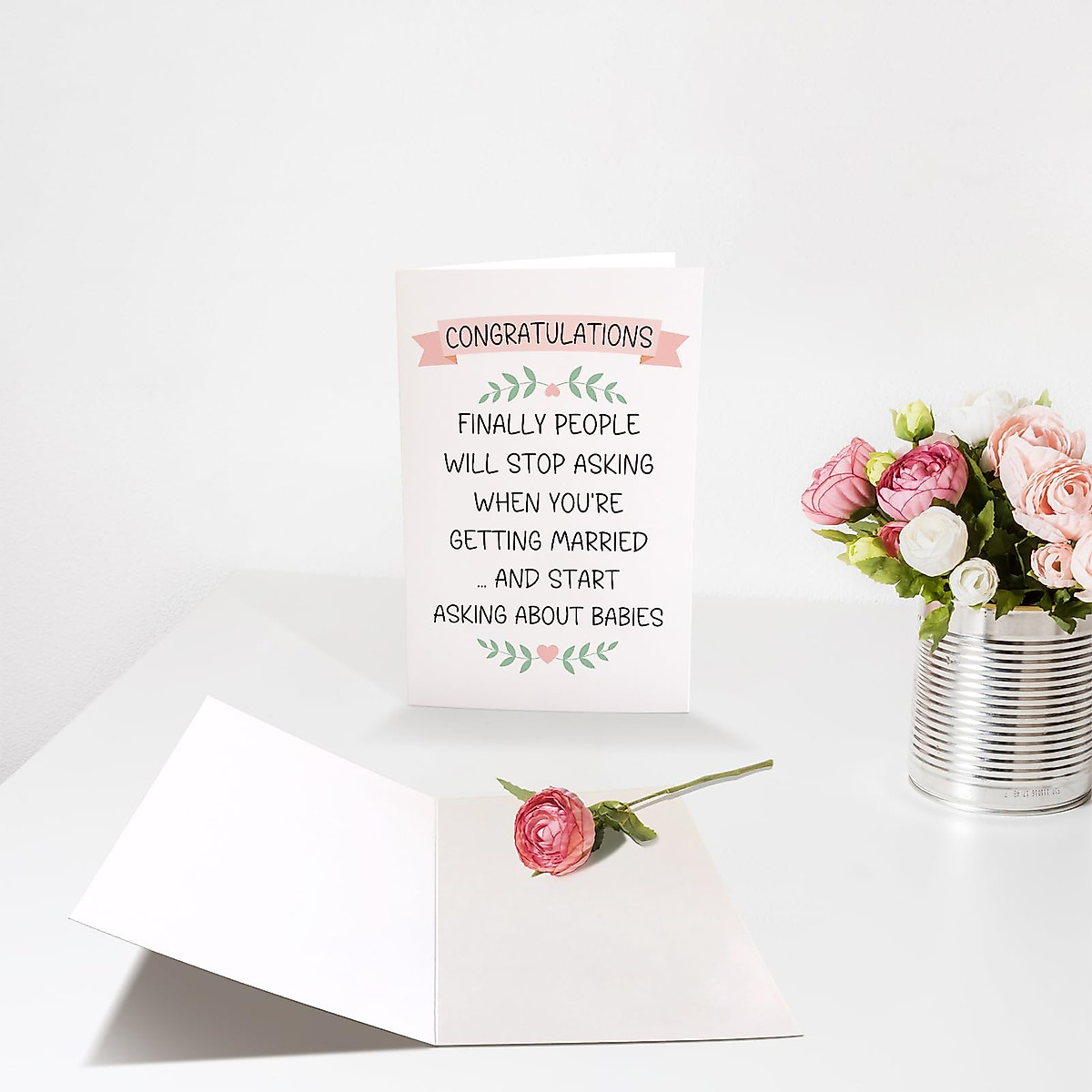 Funny Wedding Congratulations Card for Friend, Wedding Card for Couple, Bride Shower Card, Congrats Engagement Card, Will Stop Asking When You're Getting Married