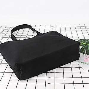 Segarty Blank Canvas Tote Bags, 3 Pack 16.5 x 13.4 Inches 12Oz Natural Reusable Grocery Shopping Bags Bulk, Plain Bag to Decorate Crafts DIY, Large Black Canvas Bag for Women Beach Travel