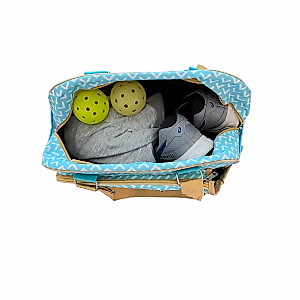 Pickleball - "Inspired" - Designer Women's Premium Side-Pocket Duffle Bag | Made Exclusively For Pickleball! | Includes a "Fitted" Paddle Case Designed To Store And Protect Your Paddles.