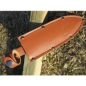 RiverView Enterprise Knife Sheath Riveted Genuine Leather - Up to 7-inch Single/Double Edge Blade – Riveted Belt & Handle Loops – Hori Hori, Hunting, Camping, Fishing, Tactical, Outdoor