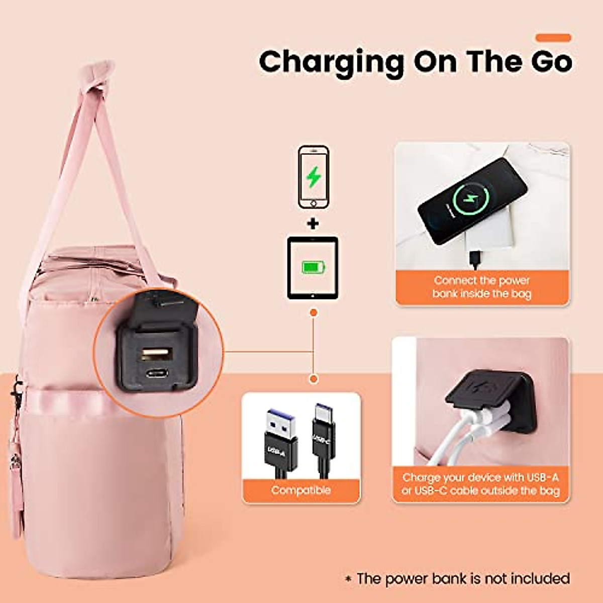 MACWE Pink Tote Bag for Women with Yoga Mat Buckle - Large Laptop Tote Bag with Computer Sleeve - Water-resistant Handbag for Work, School and Gym ( Pink )