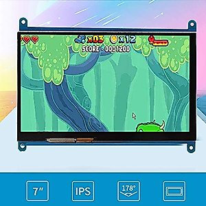 PUSOKEI Touch Screen Monitor for Raspberry Pi, 7 Inch LCD HDMI Capacitive Touch Screen with Ultra Clear Resolution HD 1024x600 Portable USB HDMI Monitor Capacitance Display for Win7/8/10 System