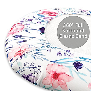 Baby Blanket and Bassinet Sheet Set for Baby Girls, Super Soft Floral Minky Fabric Dotted Backing and Universal Fit