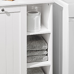 Haotian Bathroom Laundry Cabinet with Tilt-out Hamper, White BZR105-W