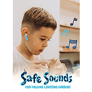 Gabba Goods Safe Sound Earbuds for Kids, Built-in Mic up to 8 Hours of Playing time with Charging Case Kids Proof