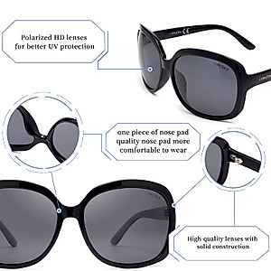 LianSan Oversized Womens Sunglasses Polarized uv Protection Simple Sunglasses LSP301 (polarized black)