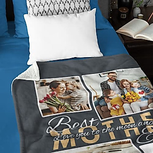 Custom Outpost Personalized Photo Blanket for Mother, Fleece or Sherpa Throw, Gift Idea for Mom, Fleece5060, Medium - Minky Fleece (50x60 inch)…