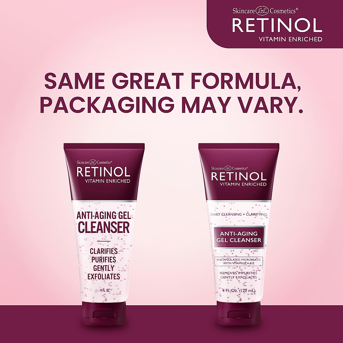 Retinol Anti-Aging Gel Cleanser – Gently Cleans Impurities From Pores & Exfoliates for Soft, Smooth Skin – Antioxidant-Rich Micro-Beads w/ Vitamin A & E Maximize Renewing Benefits Of Retinol