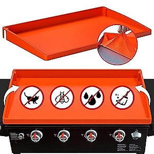 likjhbn 28 inch Griddle Cover for Blackstone, Full Wrap-Around Silicone Grill Mat Blackstone Accessories Top Protective Cooking Surface Protector Outdoor-Orange GJD-28-C
