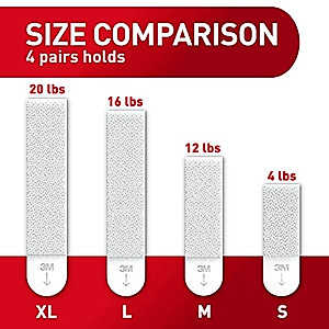 Command 20 Lb XL Heavyweight Picture Hanging Strips, Damage Free Hanging Picture Hangers, Heavy Duty Wall Hanging Strips for Living Spaces, 8 White Adhesive Strip Pairs