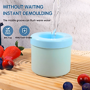 Achouray Cylinder Silicone Ice Cube Mold, New 3D Ice Cubes Maker, Decompress Ice Lattice, Press-Type Easy-Release Ice Cup (Blue-Green) (NEWZBB-Blue-Green)