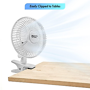 Comfort Zone CZ6C 6-inch Quiet Portable Indoor 2-Speed Desk Fan with Clip and Fully Adjustable Tilt, White for Home, Office, Bedroom