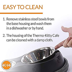 K&H Pet Products Thermo-Kitty Café Outdoor Heated Cat Bowl - No More Frozen Food or Water