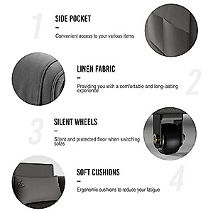 3 in 1 Convertible Sofa Bed, 54" Pull Out Couch 2 Seat Loveseat Sofa Modern Sleeper Sofa Velvet Upholstered Fabric Sofa with 2 Pillows and Storage Armrest for Living Room - Grey