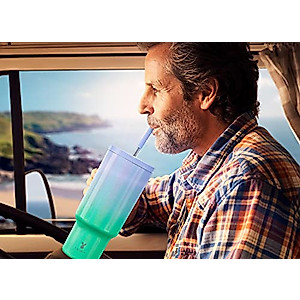 Meoky 40oz Tumbler with Handle, Leak-proof Lid and Straw, Insulated Coffee Mug Stainless Steel Travel Mug, Keeps Cold for 34 Hours or Hot for 10 Hours (Fairyland)