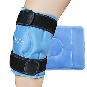 REVIX Ice Pack for Knee Pain Relief, Reusable Gel Ice Wrap for Leg Injuries, Swelling, Knee Replacement Surgery, Cold Compress Therapy for Arthritis, Meniscus Tear and ACL Blue