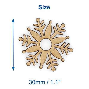 Baker Ross FE984 Snowflake Mini Wooden Shapes - Pack of 72, Embellishments for Crafting, Craft Supplies for Children, Ideal for Kids Arts and Craft Projects