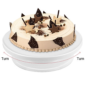 KEILEOHO 2 Pack 11 Inch Premium Cake Turntables, Smoothly Turns for Cake Decorating, Lightweight & Durable Stand for Decoration, Sculpting, Model Building, Painting