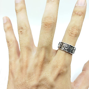 Silver Plated Egyptian Gods Totem Ring Anubis Pharaoh Adjustable Opening Ring Retro Style