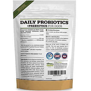 Paw Choice Probiotics for Dogs with Prebiotics - Daily Chews for Digestion, Regularity, Diarrhea Relief, Plus Supports Immune System and Health - Natural Supplement and Treat Made in USA