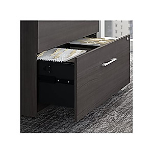 Bush Business Furniture Office 500 Executive Desk with Drawers, Lateral File Cabinets and Hutch, 72W, Storm Gray