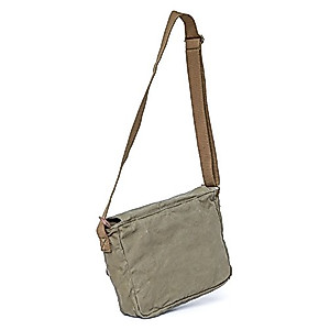 Gootium Canvas Messenger Bag - Vintage Crossbody Shoulder Bag Military Satchel, Olive Brown