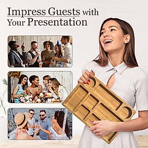 Lukata Grazing Board - Small Charcuterie Board for Snacks Cheese & Appetizers - Durable Bamboo Serving Platter for 2-3 People Parties Guests Picnics - 12.6''x 8.7''x 0.8''