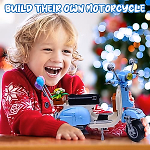 Bourvill Motorcycle Vehicle Scooter Building Kit, Compatible with Lego Vespa, Cute Educational Building Toys for Kids, Great Gifts for Adult Boys Girls 6-12 Years Old (568 Pieces)