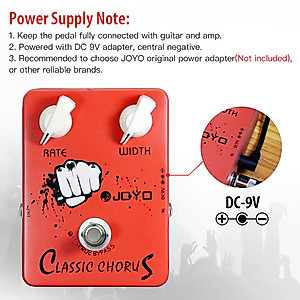 JOYO Chorus Pedal Crisp & Transparent Chorus Full Bodied Sounds and Deep-clear Tone for Electric Guitar Effect - True Bypass (JF-05)