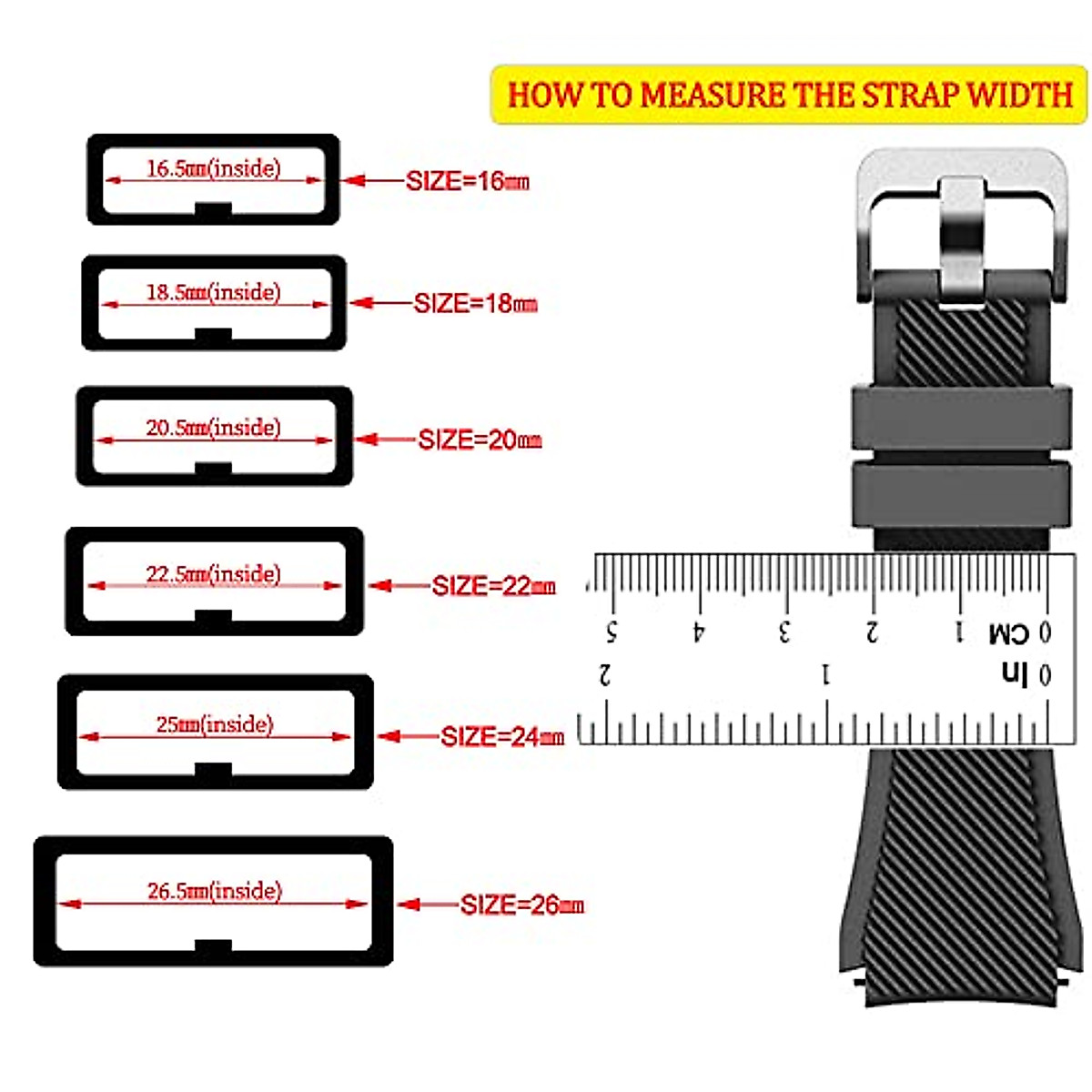 RCNZWQB 12PCS rubber silicone Watch Band keeper Holder loops Smartwatch Strap Retainer Fastener Rings Wristband Replacement Accessories 20mm color2