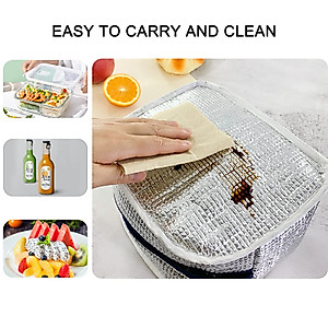 Mziart Lunch Bag for Women Men Stylish Colorful Lunch Tote Bag Leakproof Insulated Lunch Box Meal Prep Reusable Lunch Bag Bento Lunch Cooler Bag for Office Work Travel Picnic (Blue)