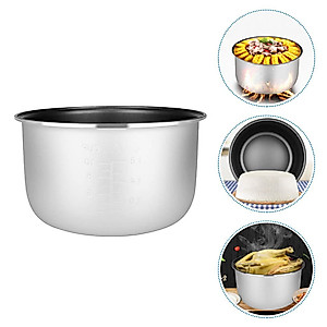 Rice Cooker Inner Pot Replacement Metal Cake Pan Cupcake Mold Pie Mold Baking Mold Kitchen Bakeware for Rice Cake Bread Muffin 3L