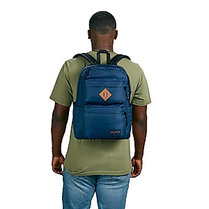JanSport Double Break Backpack – 15-inch Padded Laptop Compartment, Dual Water Bottle Pockets, Internal Organizer, Large Main Compartment, Navy