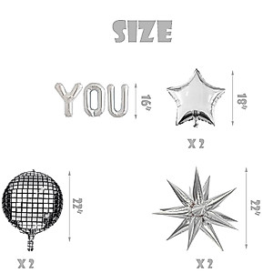 130 Pcs Dancing Queen Bachelorette Party Decorations Silver You are the Dancing Queen Balloons Disco Bachelorette Balloons Garlands Arch Kit for Bridal Show Wedding Party Supplies Decorations