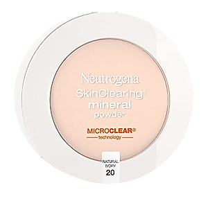 Neutrogena SkinClearing Mineral Acne-Concealing Pressed Powder Compact, Shine-Free & Oil-Absorbing Makeup with Salicylic Acid to Cover, Treat & Prevent Breakouts, Natural Ivory 20,.38 oz (Pack of 2)