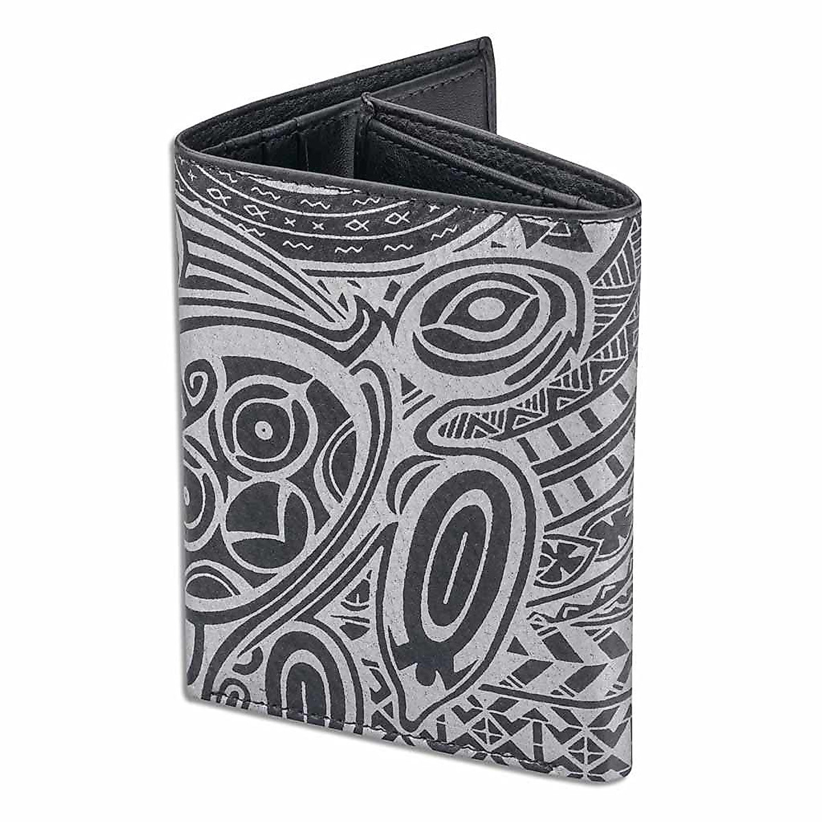 Hawaiian Turtle Tattoo Trifold Wallet, Genuine Leather, "Ohana" Tattoo art by Samson Harp (Black) from NAKOA