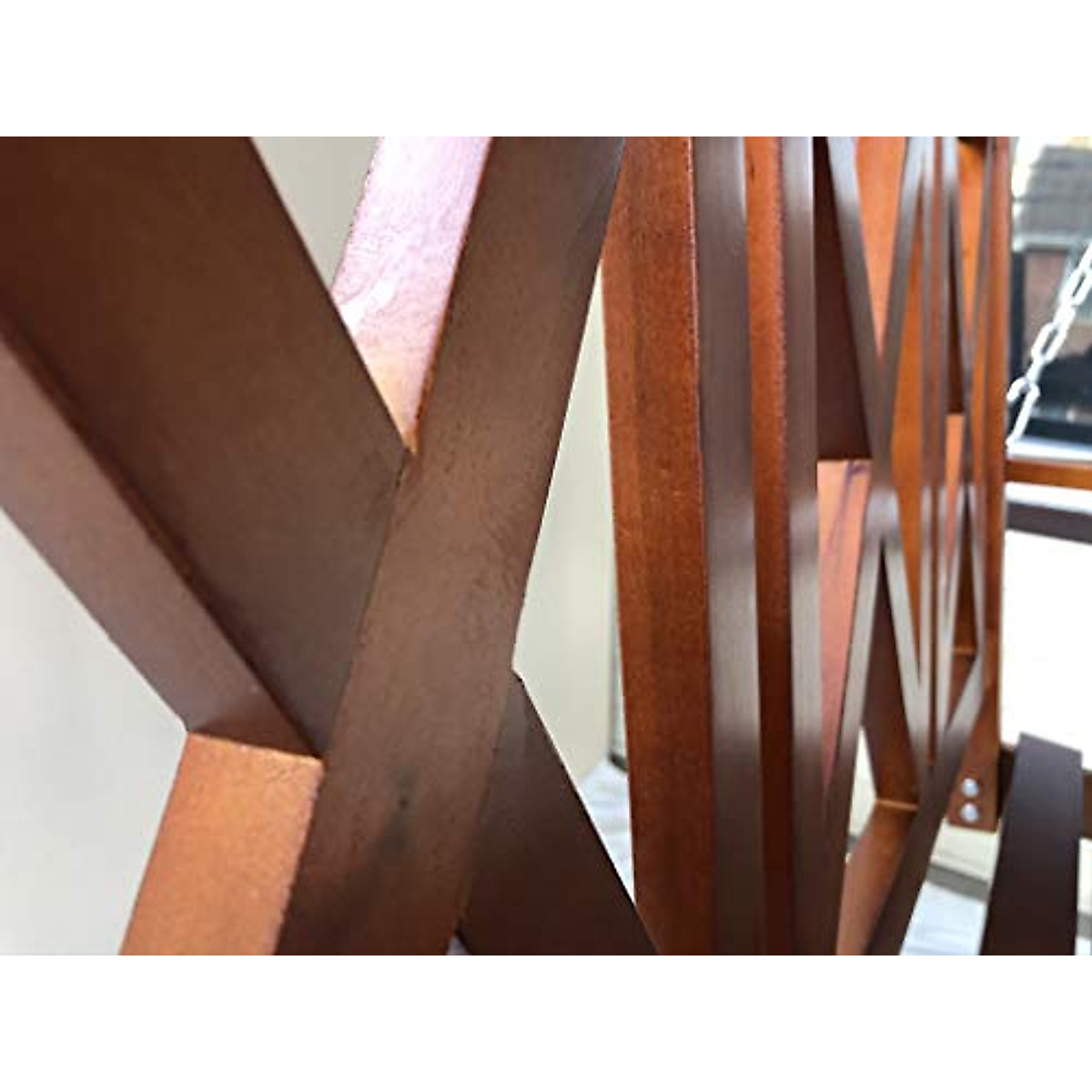 BACKYARD EXPRESSIONS PATIO · HOME · GARDEN 914894 4ft. Rustic Finished Fir Wood (2) Person Porch Swing | Capacity 450lbs, Mahogany