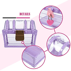 ibasenice 1set Pirate Art Treasure Chest Lovely, of Girls Toys and Diamond Jewelry Bin Children Trays Clear Trunks Decor Home Storing Jewery Earring Accessories Transparent