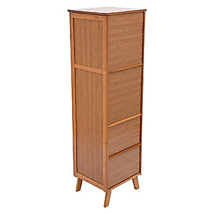 Treliamd Wood Storage Cabinet, Cupboard with 1 Door and 2 Drawers, Display Cabinet, Kitchen Cupboard Storage Organizer for Bedroom, Kitchen, Living Room, Brown