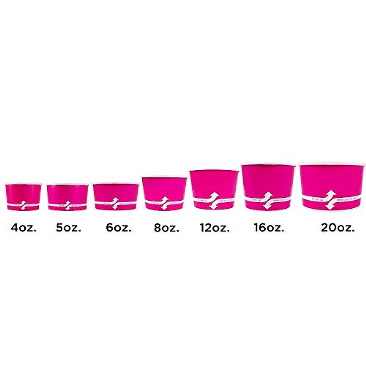 Karat [6oz - 1000 ct] Paper Ice Cream Cups for Hot/ Cold Food - Ideal for Ice Cream, Gelato, Yogurt and Snacks - Pink