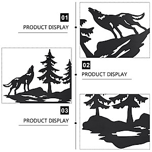 DOITOOL Metal Silhouette Wall Art Wolf in The Tree Christmas Metal Wall Art Hanging Decor for Living Room Garden Bedroom Office Home Wall Housewarming Party