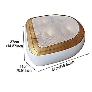 Hot Tub Booster Cushion w/Suction Cups, Inflatable Spa Cushion PVC Bathtub Pillow, Soft Seat Back Support Tub Booster Pad for Adults Kids at Home Spa & Rest (Gold)