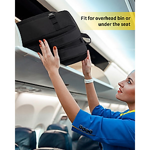 Vorspack Travel Backpack for Women Men - Carry On Backpack for Airplanes Large Laptop Backpack Casual Daypack with Shoe Compartment for Travel Work College - Black