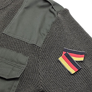 German Army Style Miltec Pullover OD Commando Jersey Olive Green Sweater Wool Blend Large