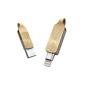 iKlips Duo+ Apple Lightning Flash Drive 128GB Gold