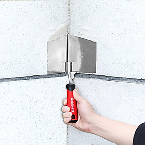 Goldblatt 2 Piece Drywall Corner Tool Set, 5'' Outside Corner Knife & 3-1/2'' Inside Corner Knife, with Soft Grip Handle - Stainless Steel Sheetrock External Corner Trowel & Internal Corner Trowel
