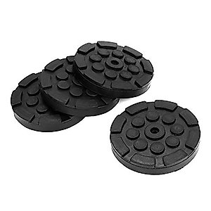 4 Pcs Car Auto Jacking Lift Pads, Black Car Round Rubber Arm Pads Auto Jacking Lift Pads Weightlifter Accessories, Universal Black Jack Stand Pads for Safe Lifting