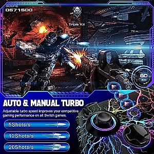 Forlleco Switch Controller, Wireless Switch Pro Controller for Switch/Switch Lite/Switch OLED/PC, Nintendo Switch Controller with Cool LED Light, Vibration, Gyro Axis, Adjustable Turbo and Wake Up