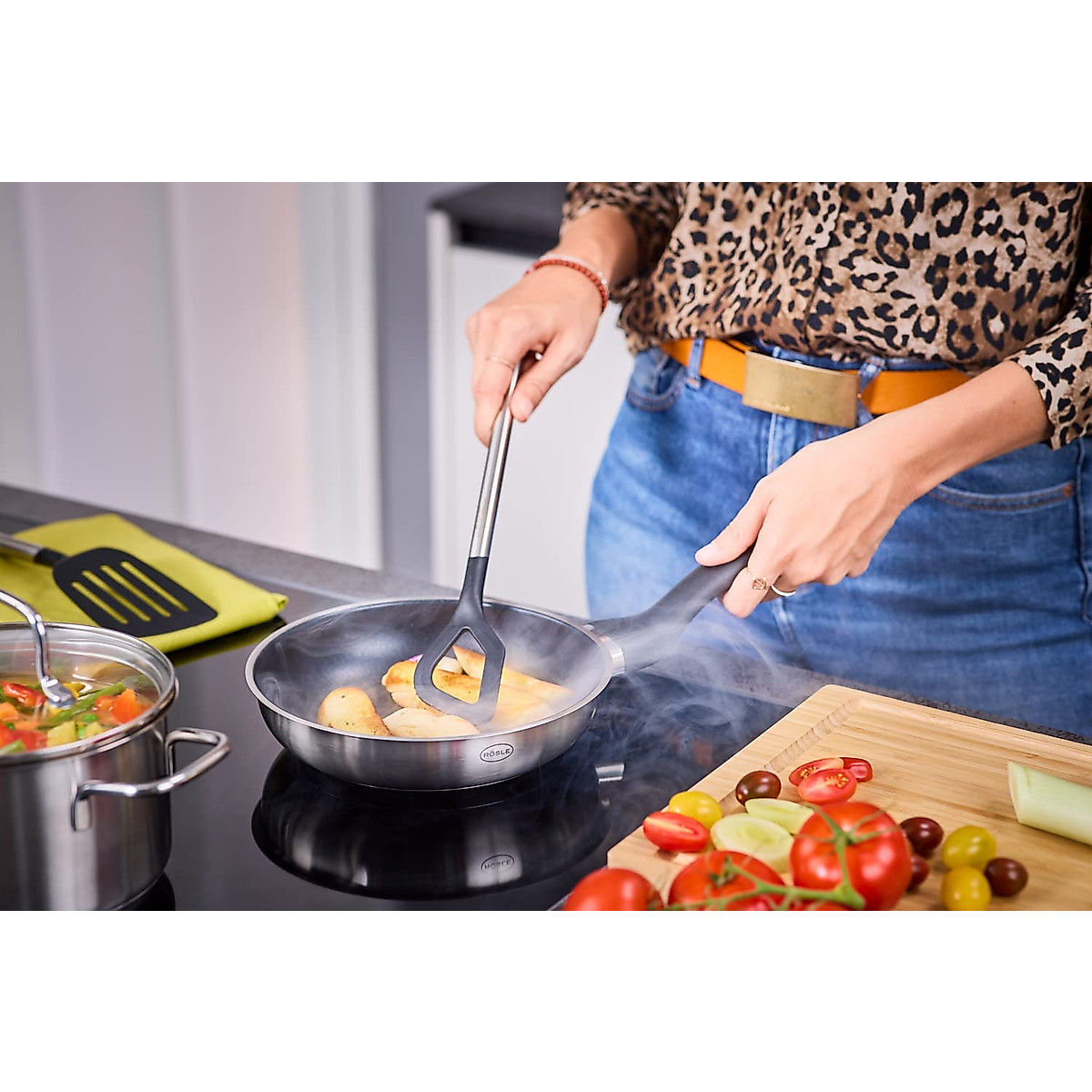 RÖSLE Basics Line Frying Pan with ProPlex Non-Stick Coating, 8-inch